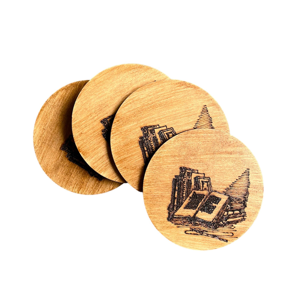 Pile-o-Books Coaster – Fierce Kitten Studio