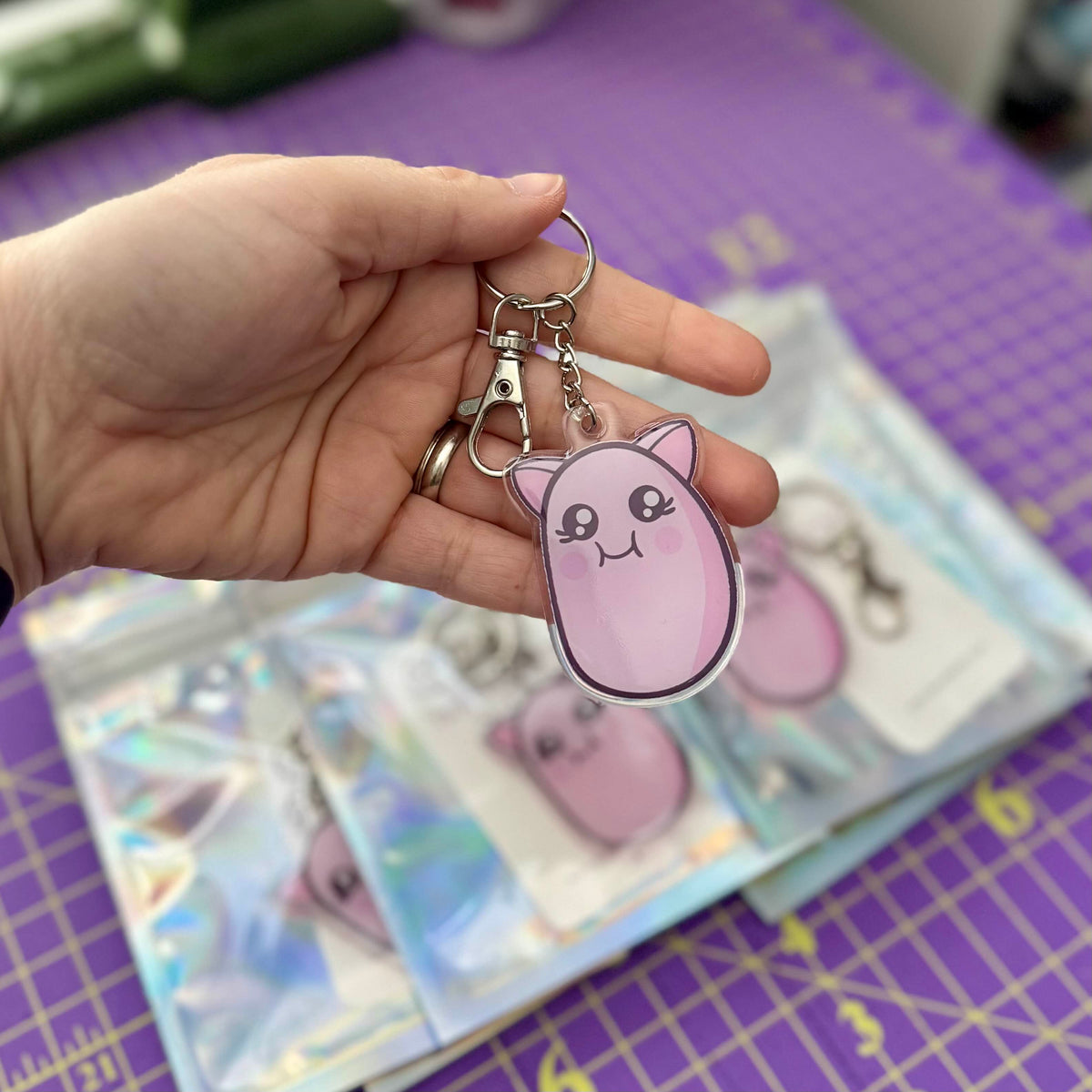 Potato Cat Acrylic Keychain – Fierce Kitten Studio